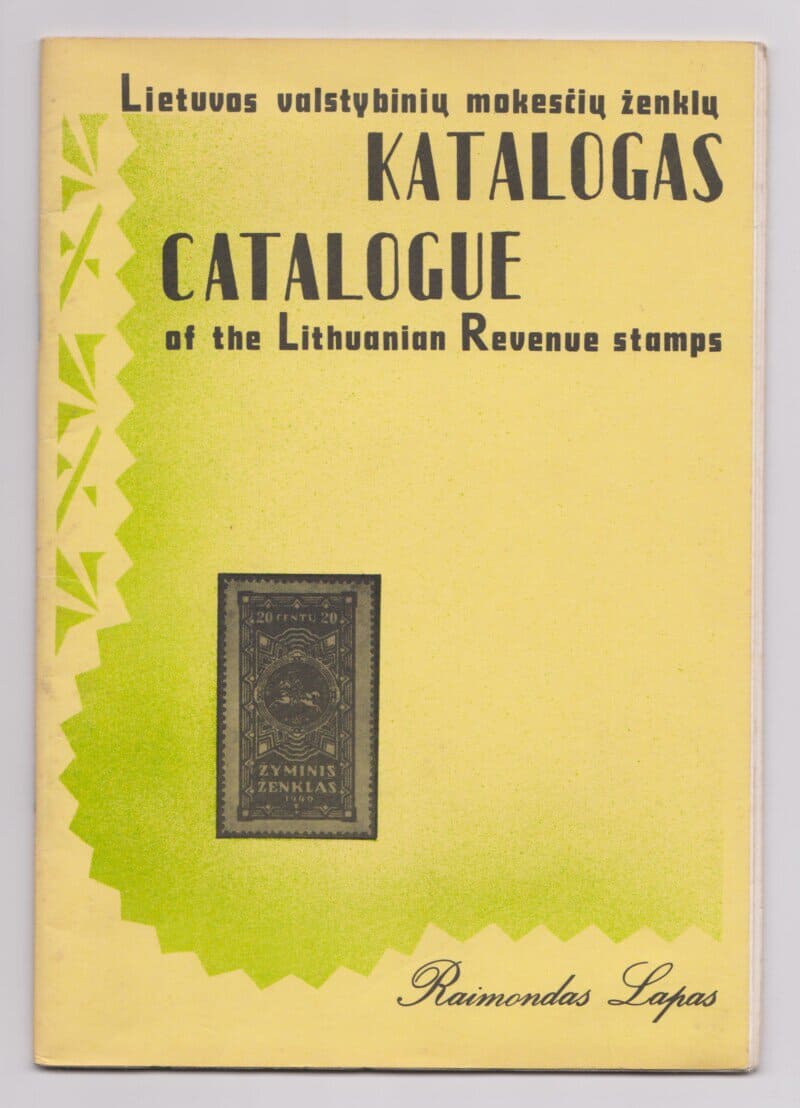 Catalogue of the Lithuanian Revenue Stamps – HH Sales Catalogue of the Lithuanian Revenue Stamps – HH Sales